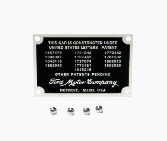 1932-34 Firewall Data Plate – Early Ford Store . San Dimas, CA