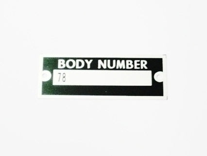 1937 Body Number Plate – Early Ford Store . San Dimas, CA