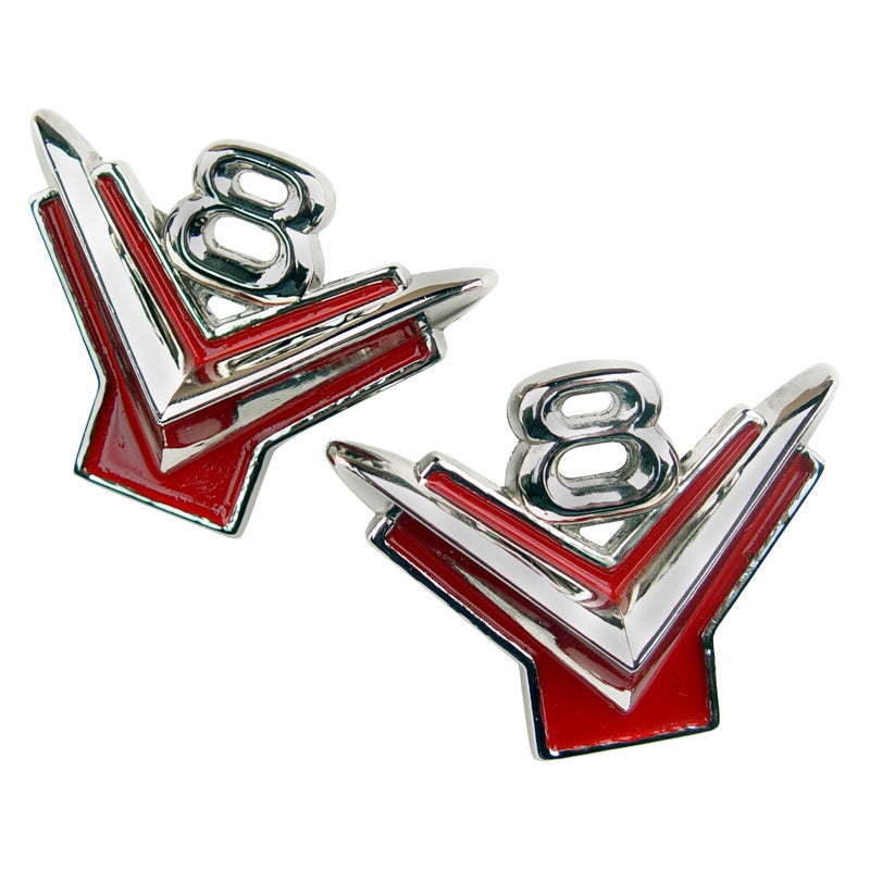 1954-1956 CAR V8 FENDER EMBLEMs (Pair) – Early Ford Store . San Dimas, CA